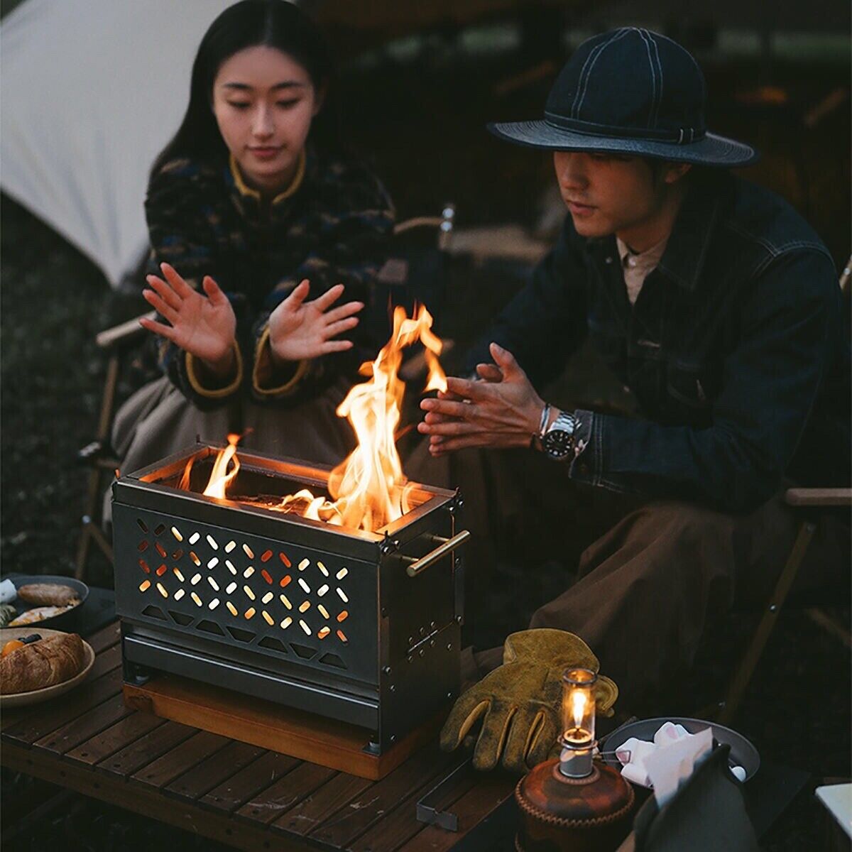 STAINLESS STEEL PORTABLE LOG BURNER / FIREPIT - Hercules Gazebo UK ...