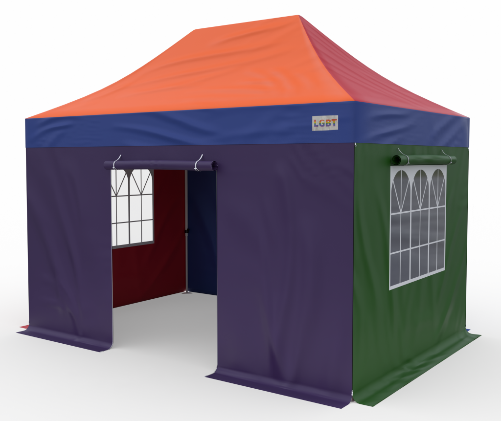 Titan 3mx4.5m Gazebo Hex40 Steel LGBT | Hercules Gazebo UK